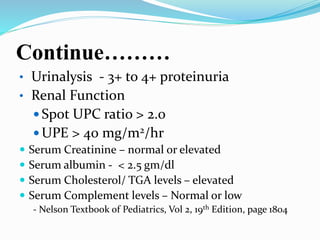 Presentation on nephrotic syndrome | PPTX