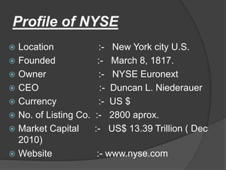 Presentation on new york stock exchange | PPTX