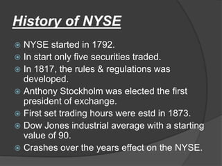 Presentation on new york stock exchange | PPTX