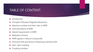 Presentation on NMR.pptxngxsthrykytdtrreakytd | PPT