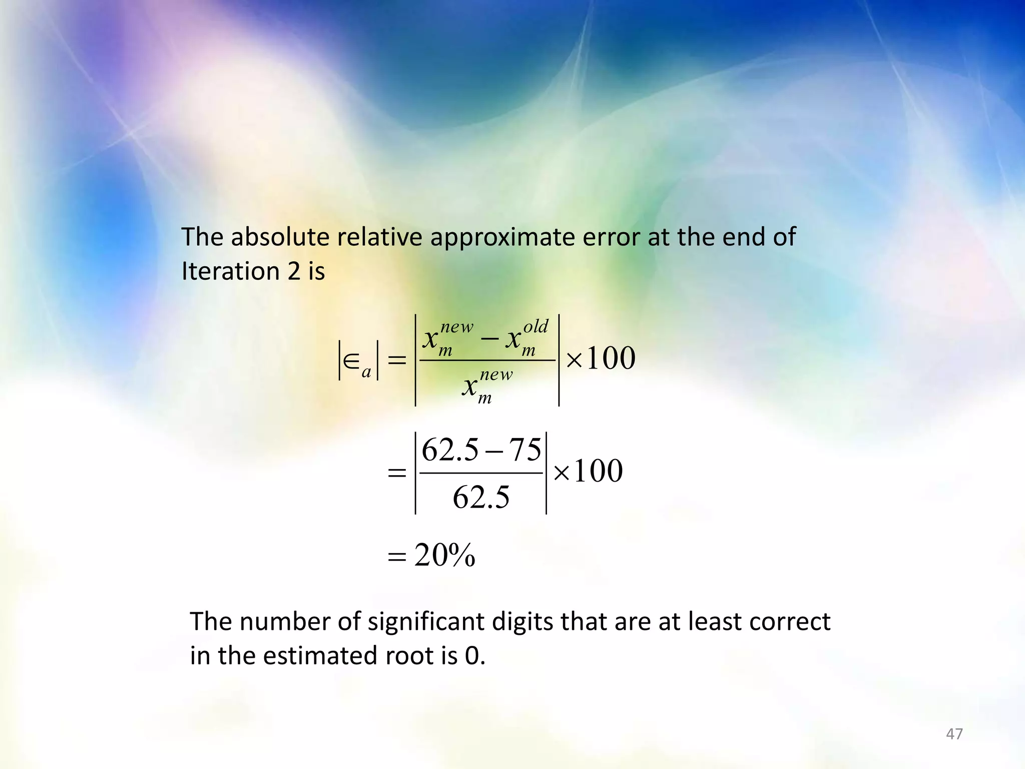 Presentation on Solution to non linear equations | PPTX