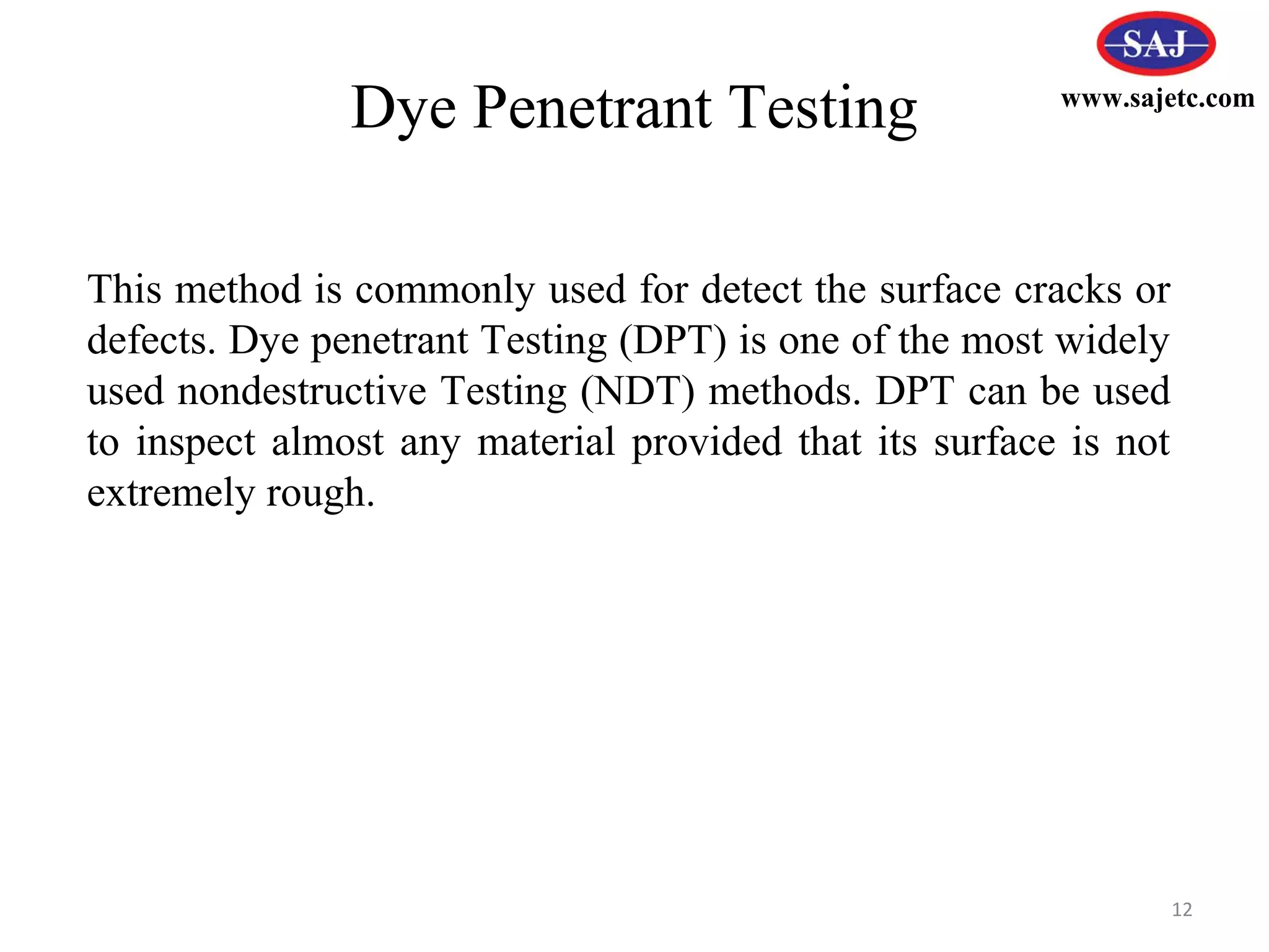 Presentation on non destructive testing | PPT