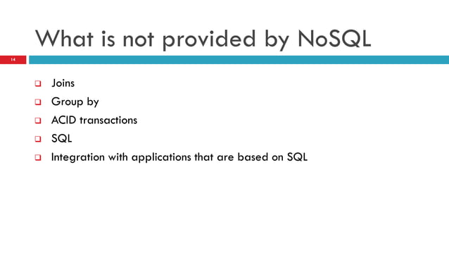 NOSQL- Presentation on NoSQL