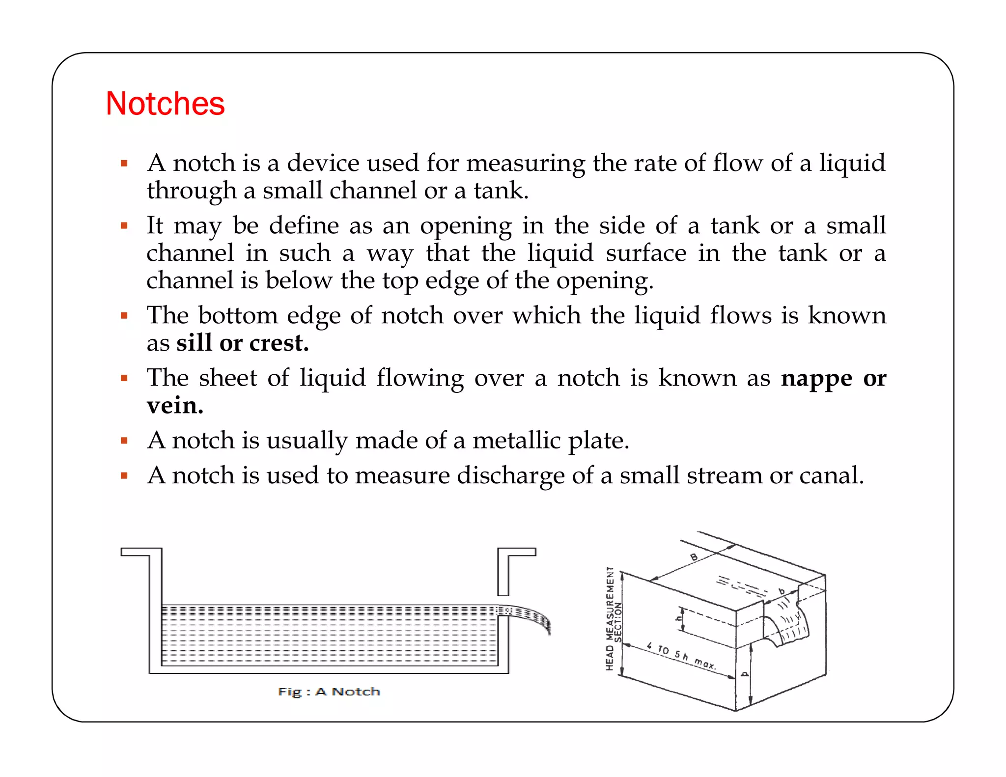 Presentation on notches and weirs | PDF