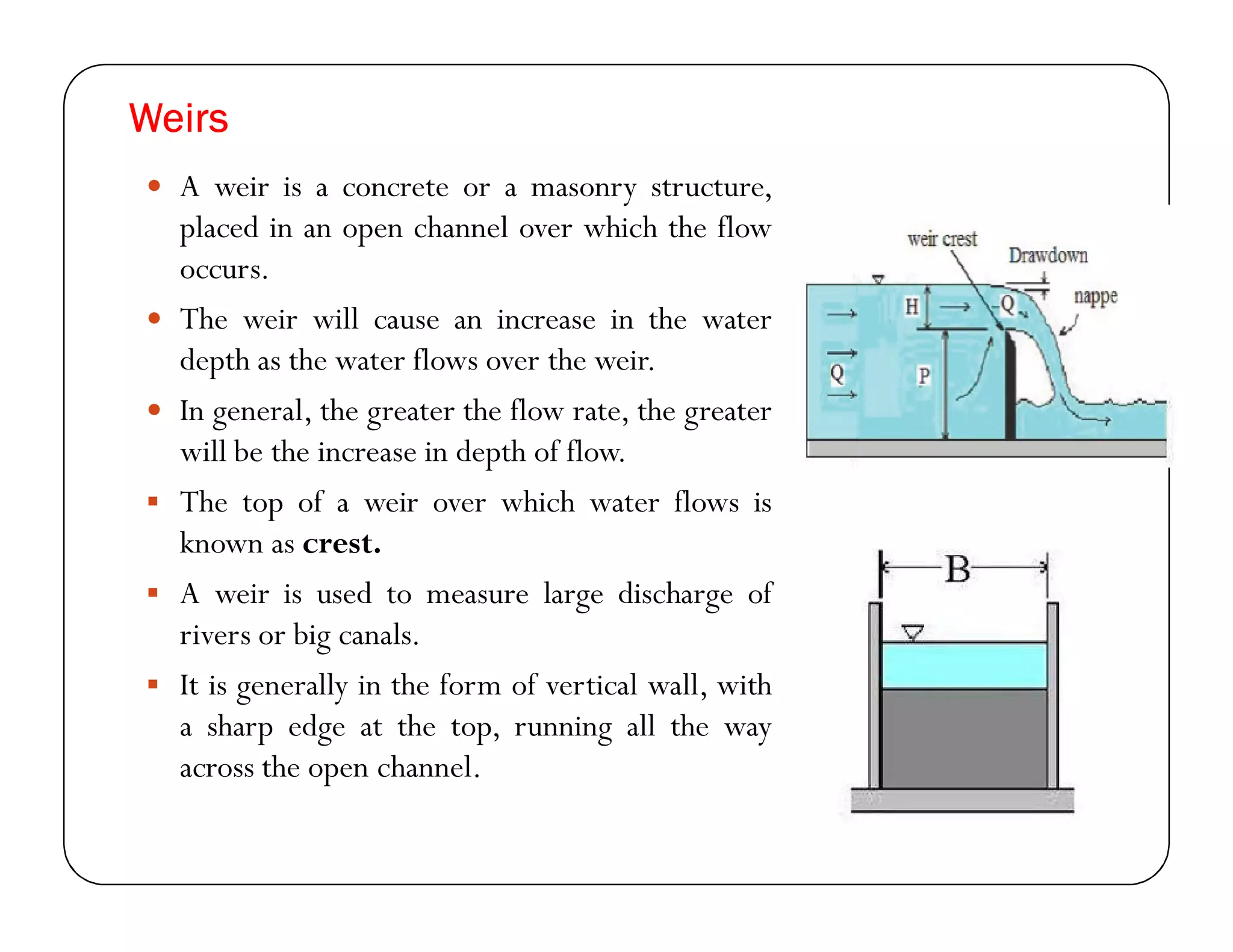 Presentation on notches and weirs | PDF