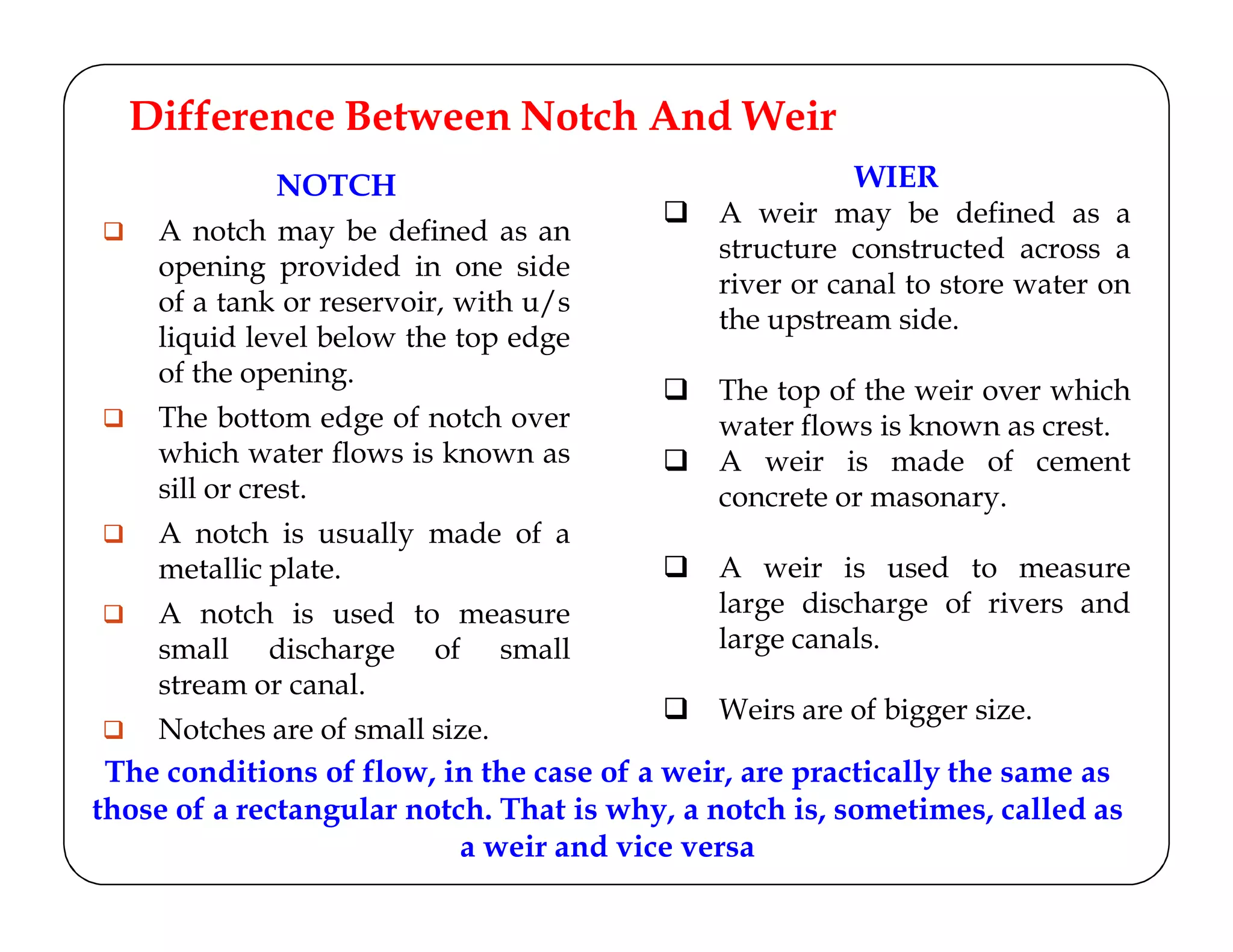 Presentation on notches and weirs | PDF