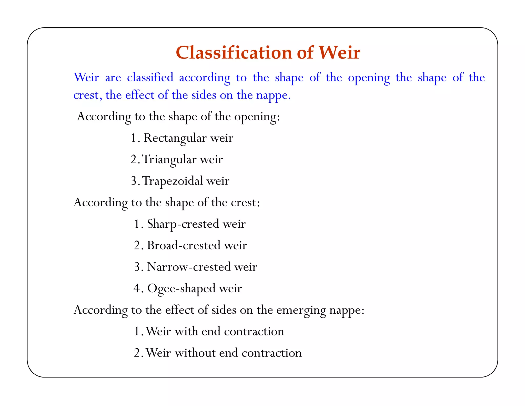 Presentation on notches and weirs | PDF
