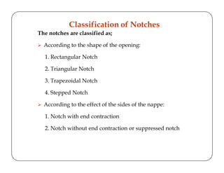 Presentation on notches and weirs | PDF