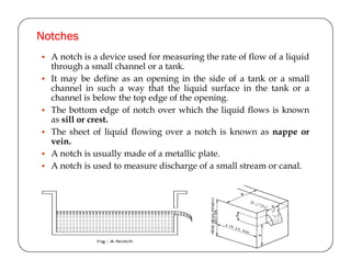 Notches And Weirs In Fluid Mechanics