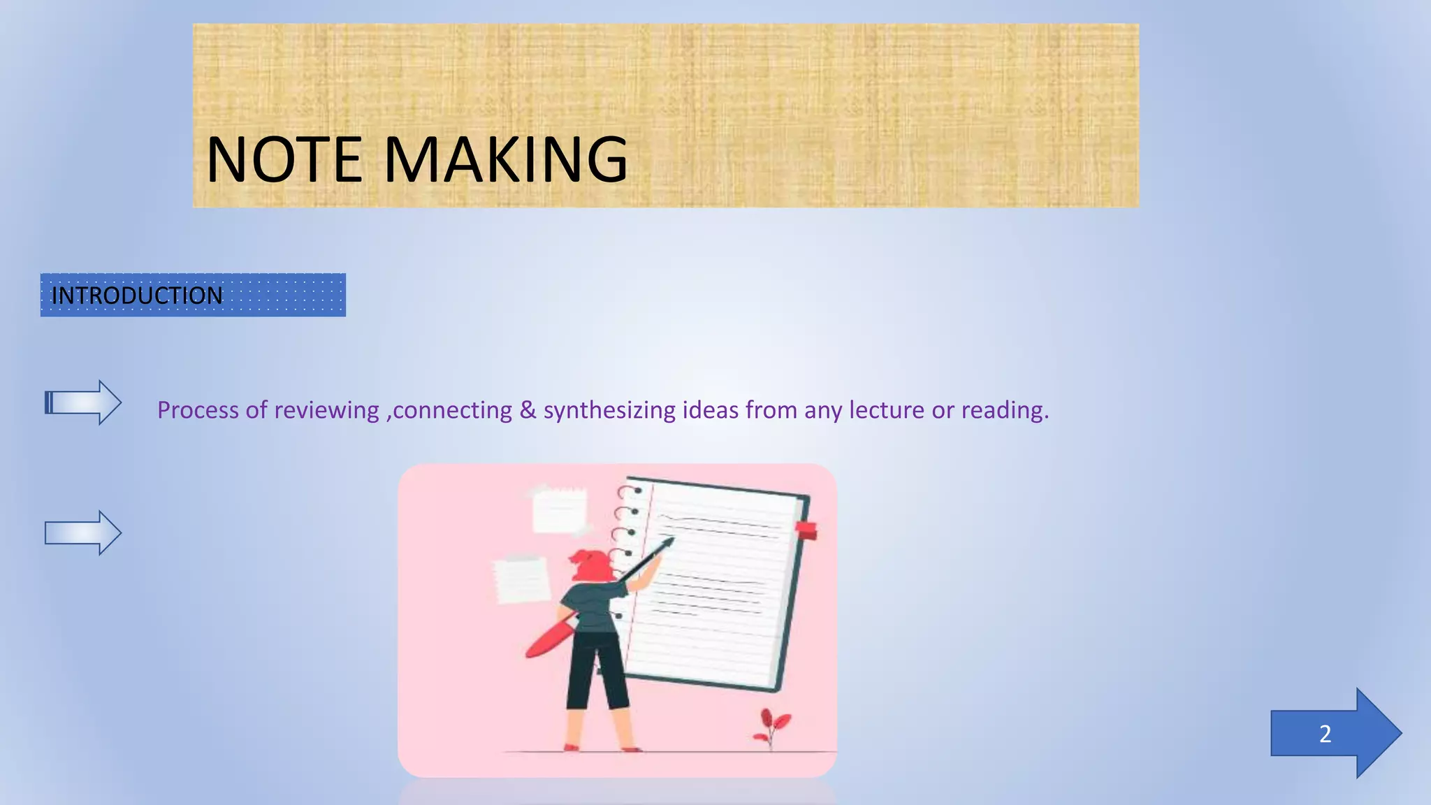 Presentation on note making | PPTX