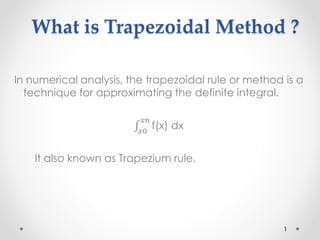 Presentation on Numerical Method (Trapezoidal Method) | PPT