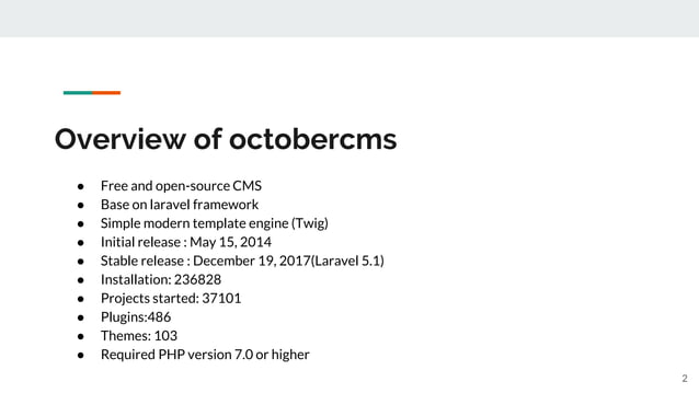 Presentation on octobercms | PPT
