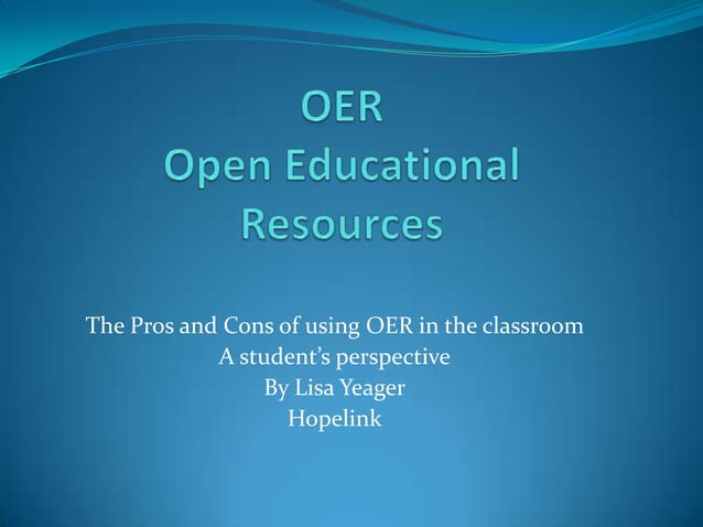 Presentation on OER - a student perspective | PPTX
