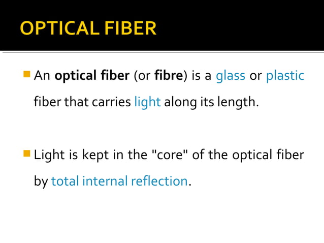 Presentation on optical fiber communication | PPT | Physics | Science
