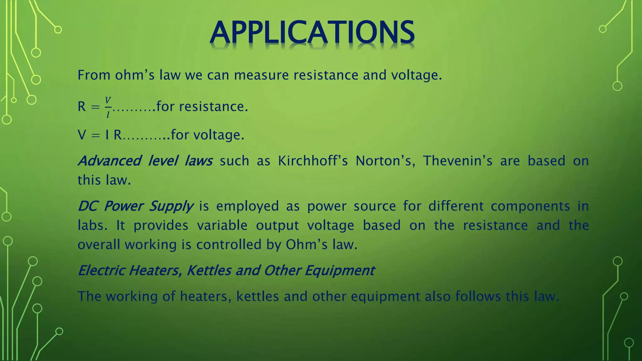 Presentation on Ohm's Law | PPTX