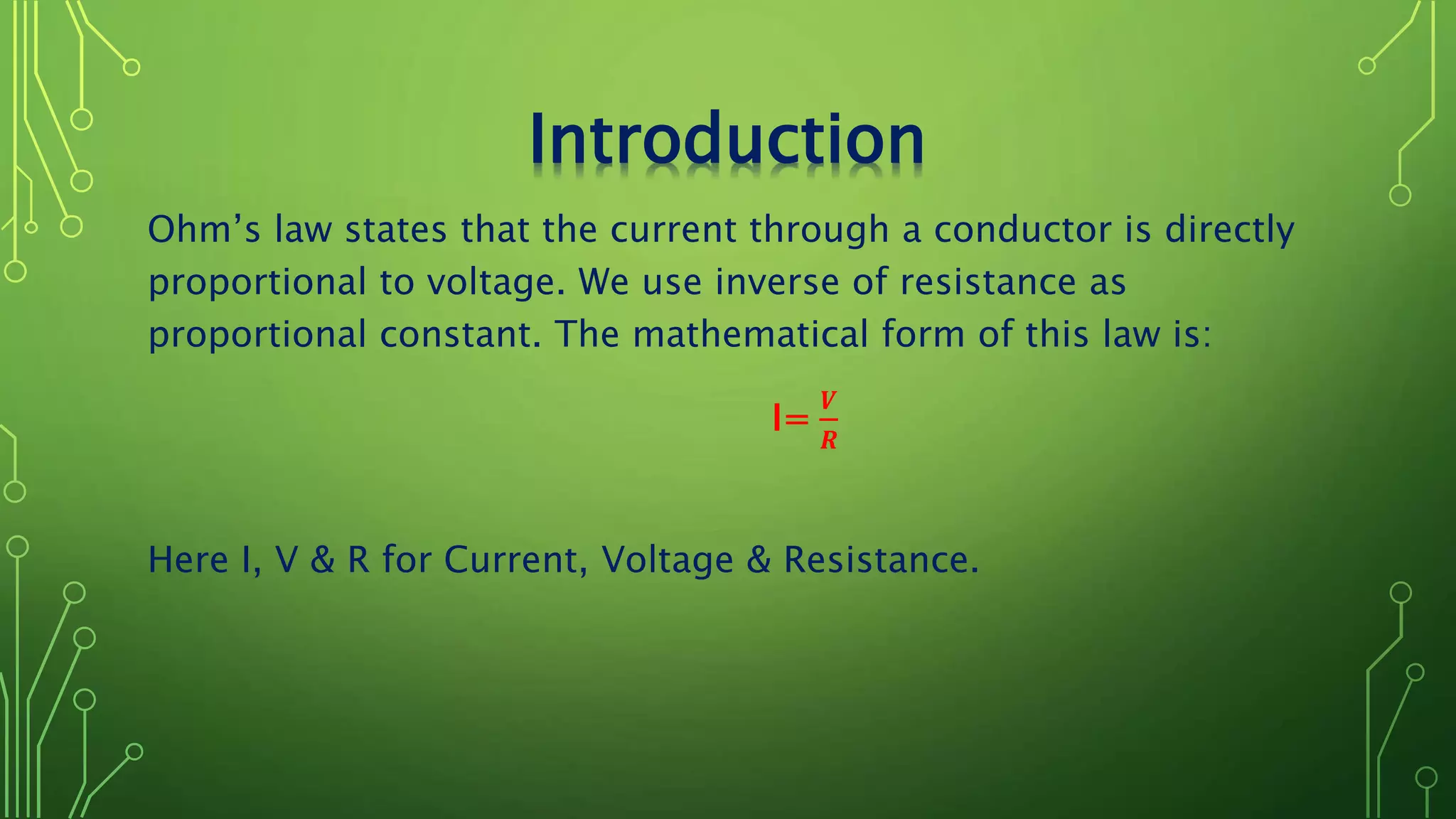 Presentation on Ohm's Law | PPTX