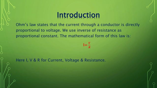 Presentation on Ohm's Law | PPTX | Physics | Science