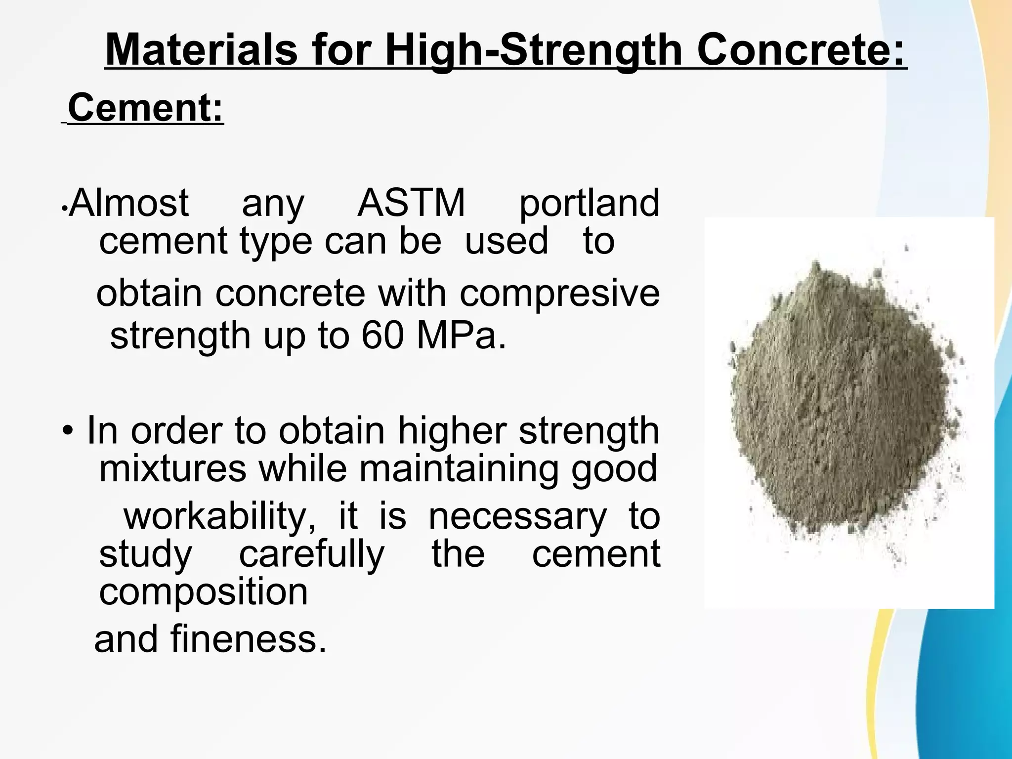HIGH STRENGTH CONCRETE PPT | PPT