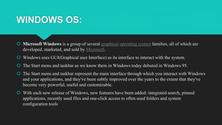 Presentation on operating systems (os) | PPT