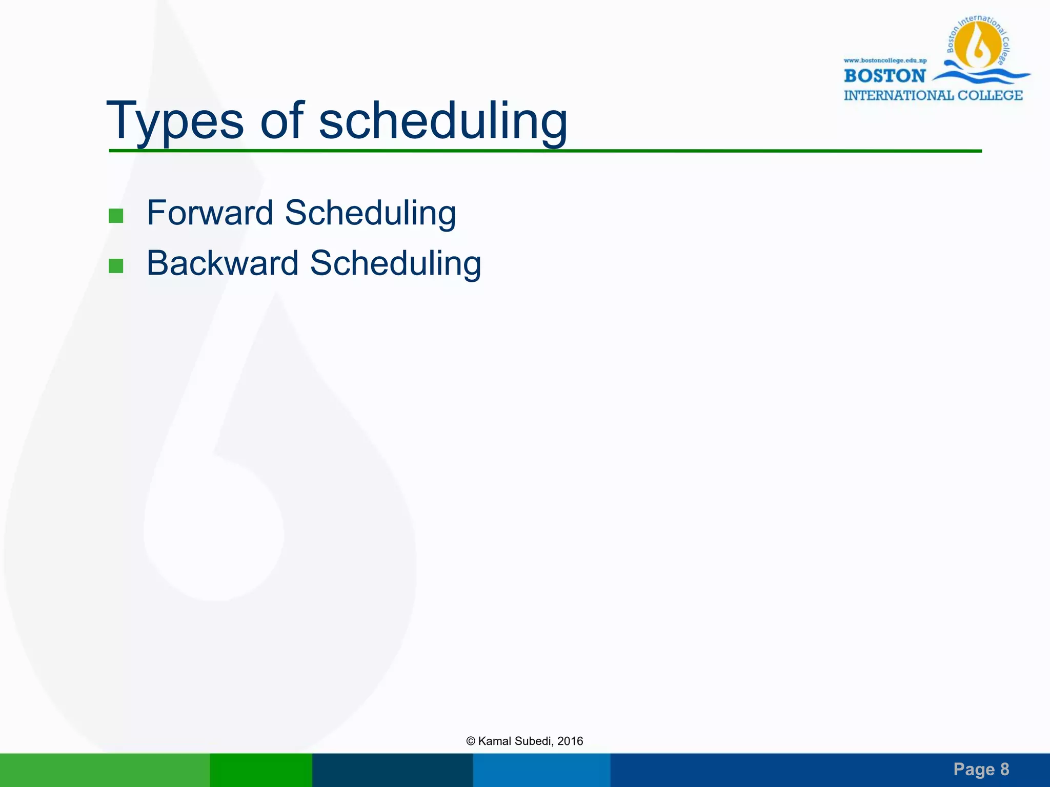 Presentation on operation scheduling | PDF