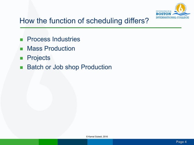 Presentation on operation scheduling | PPT