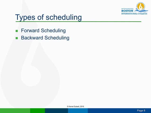 Presentation on operation scheduling | PPT
