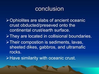 Presentation On Ophiolites | PPT