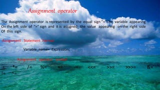 Opreator In "C" | PPTX | Programming Languages | Computing