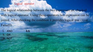 Opreator In "C" | PPTX | Programming Languages | Computing