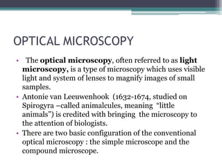 Presentationon optical and electron microscopy by deepak kumar | PPTX