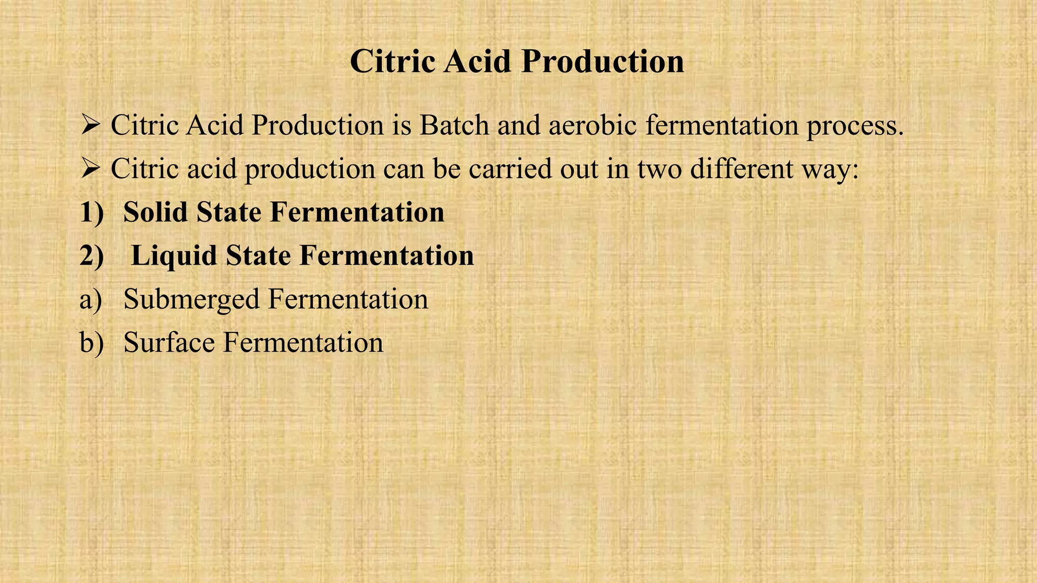 Presentation on orgainc acid production | PPTX