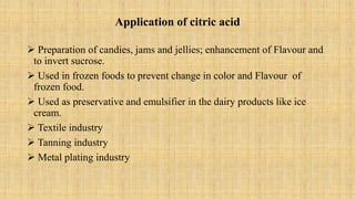 Presentation on orgainc acid production | PPTX