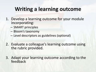 Presentation on writing outcomes | PPTX