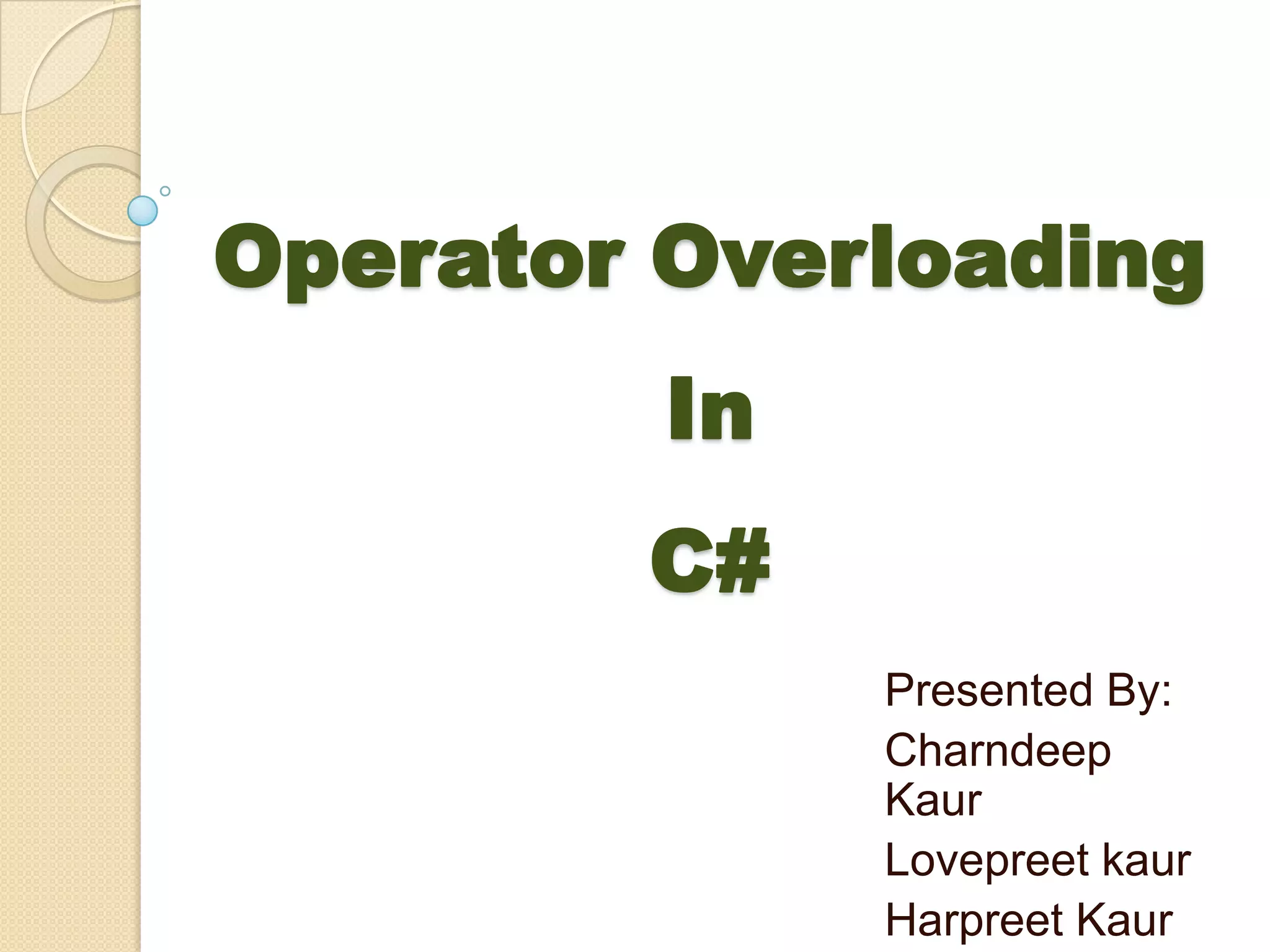 Presentation On Overloading Pptx Programming Languages Computing