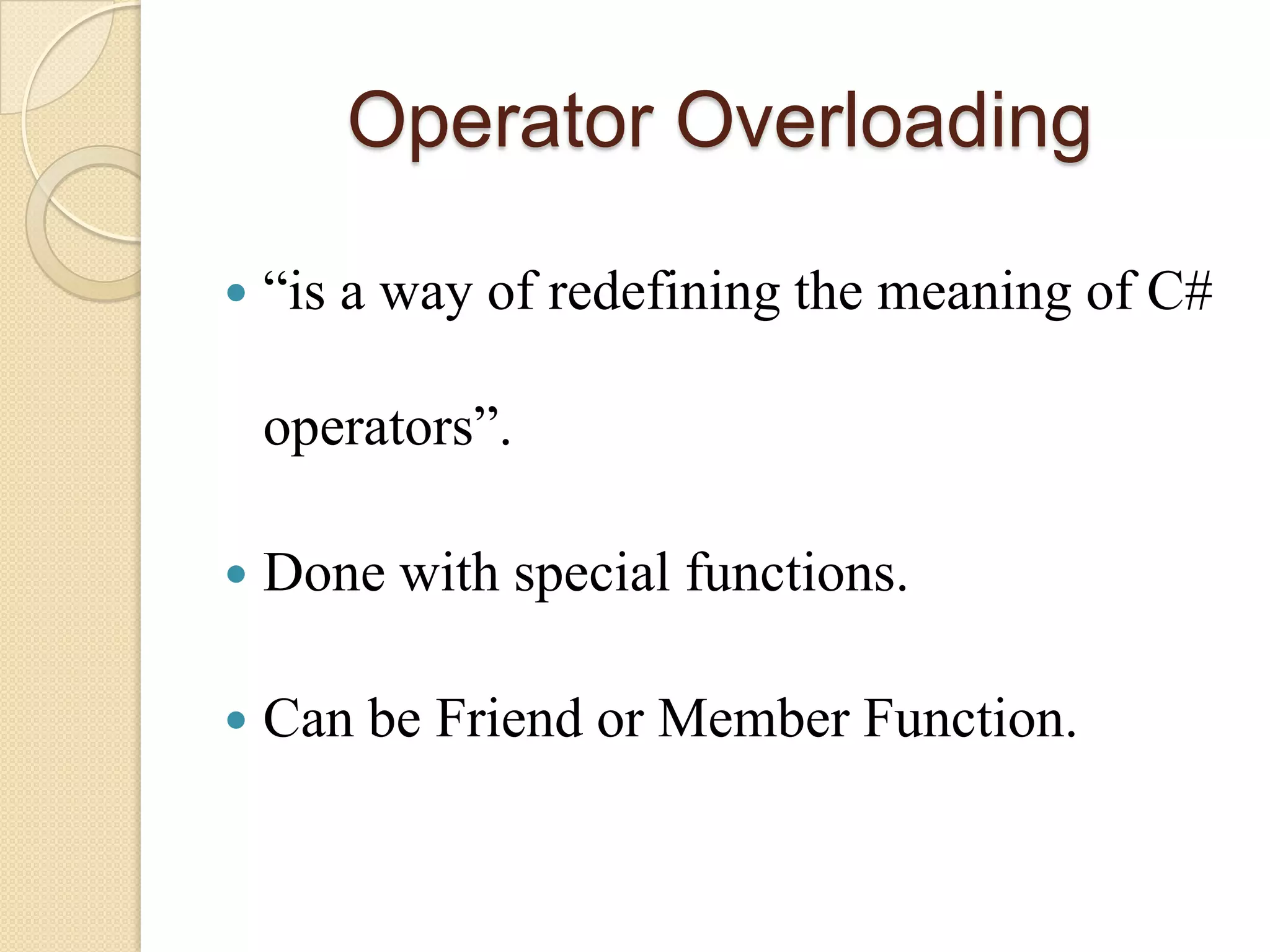 Presentation on overloading | PPTX