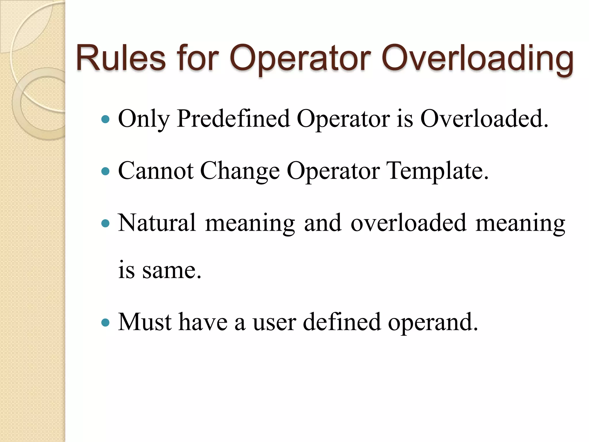 Presentation on overloading | PPTX