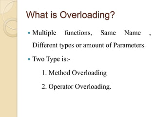 Presentation on overloading | PPTX