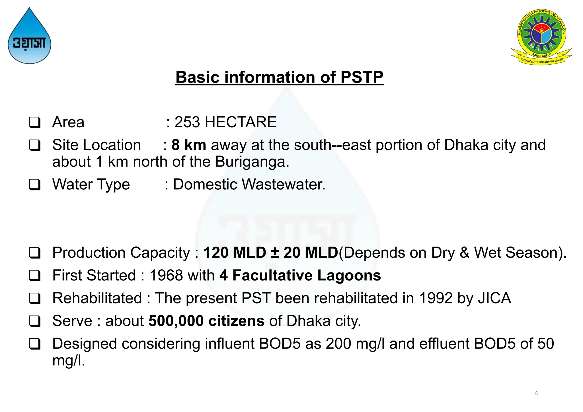 Presentation on Pagla sewage treatment plant and Saidabad water ...
