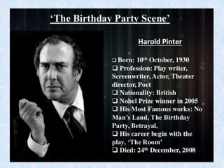 Reflection of various interpretation in Harold Pinter's 'The Birthday ...