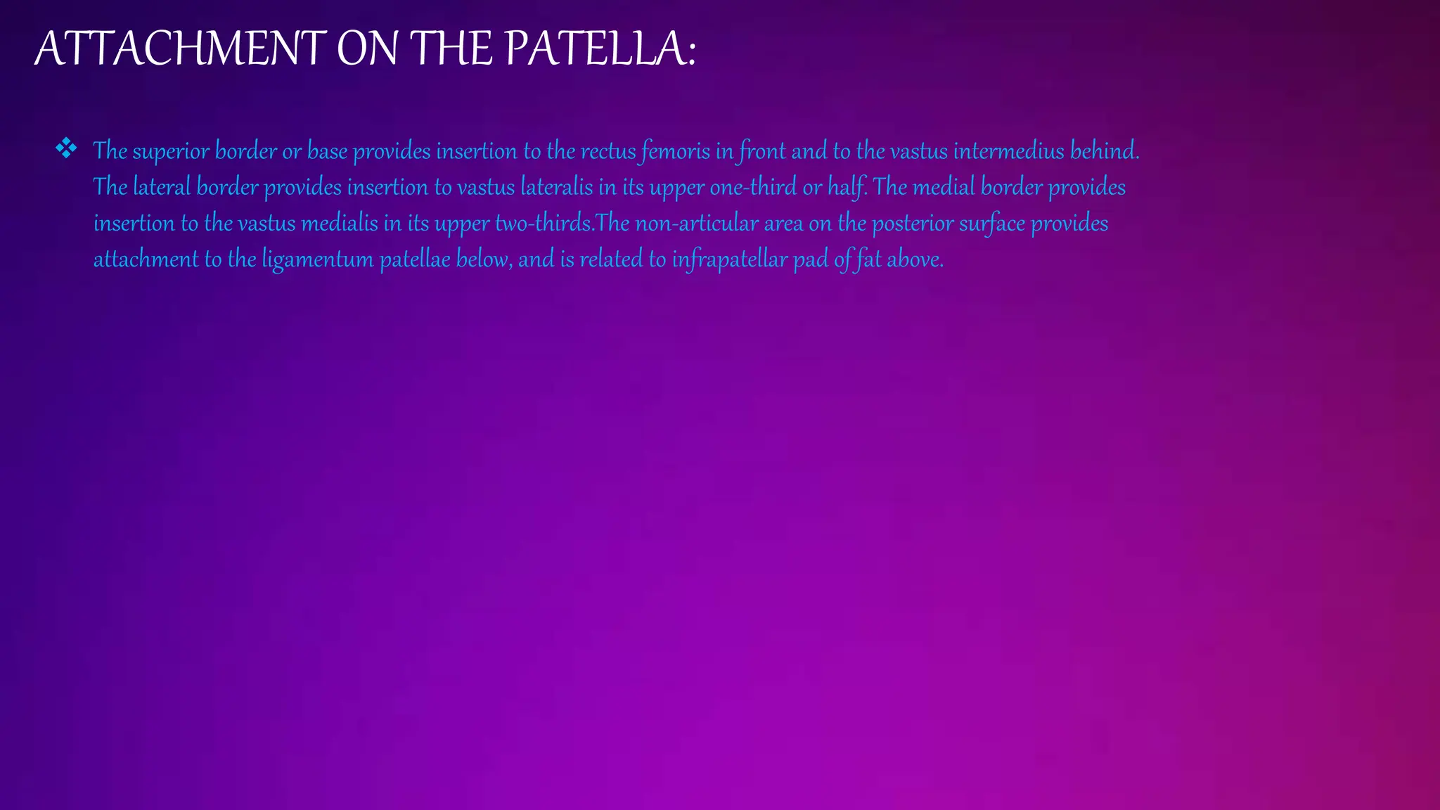 Presentation on patella bone and features. | PPTX