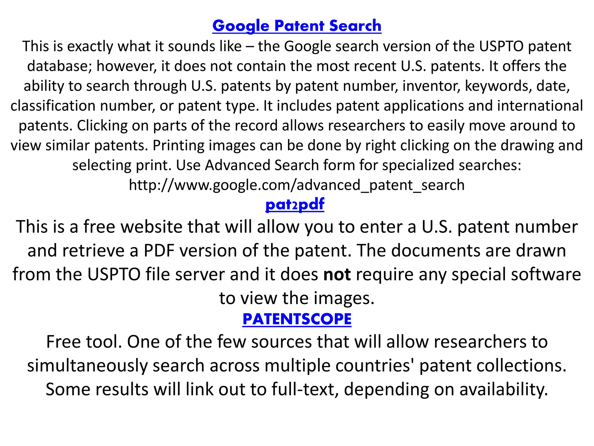 Presentation on patent search | PPTX