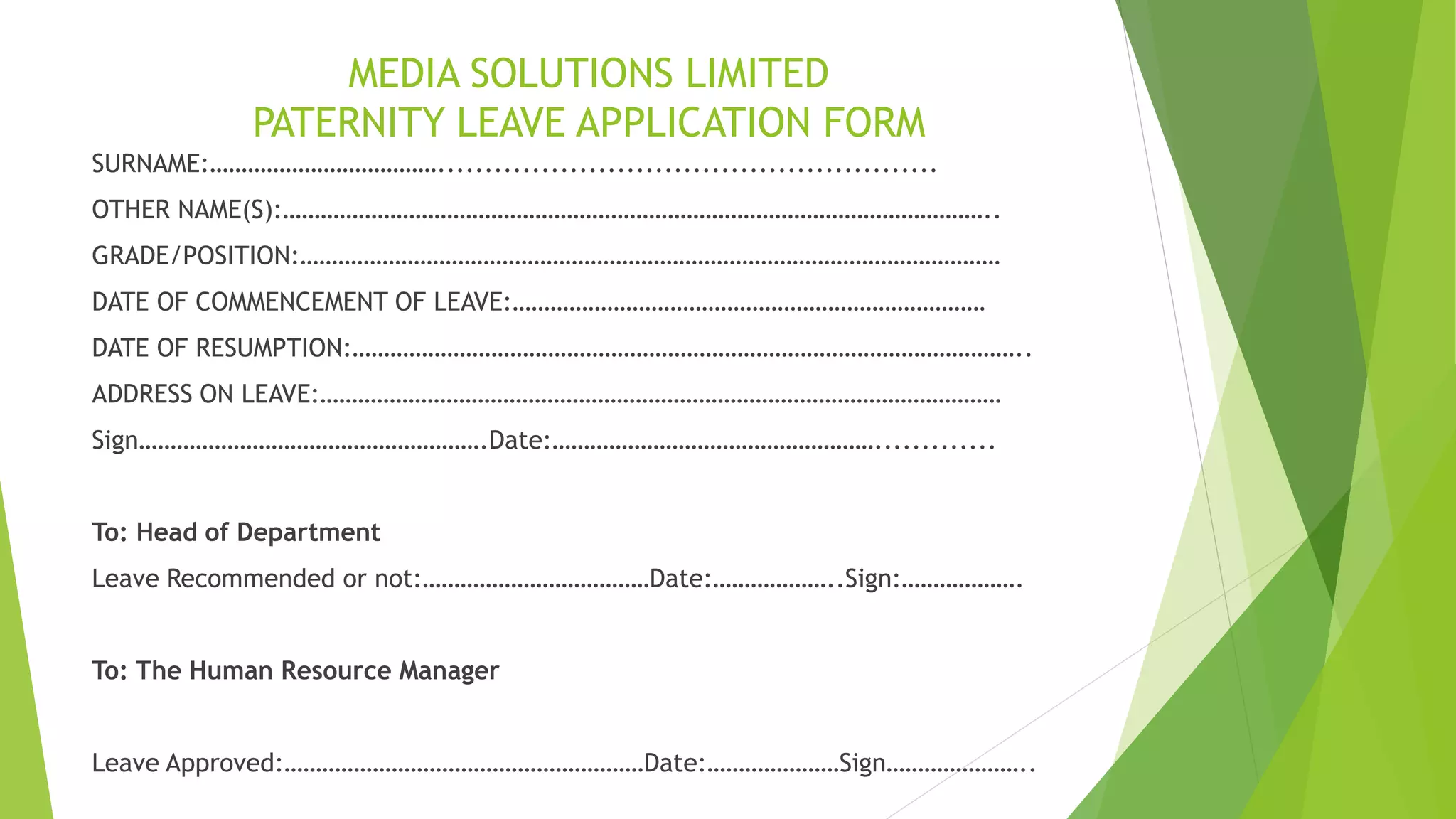 PRESENTATION ON PATERNITY LEAVE - EDITED.pptx | Parenting | Family and ...