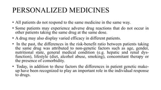 Presentation on personalised medicines | PPTX