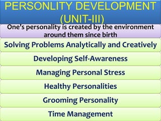 Presentation on personality and soft skills development for bba vi | PPSX