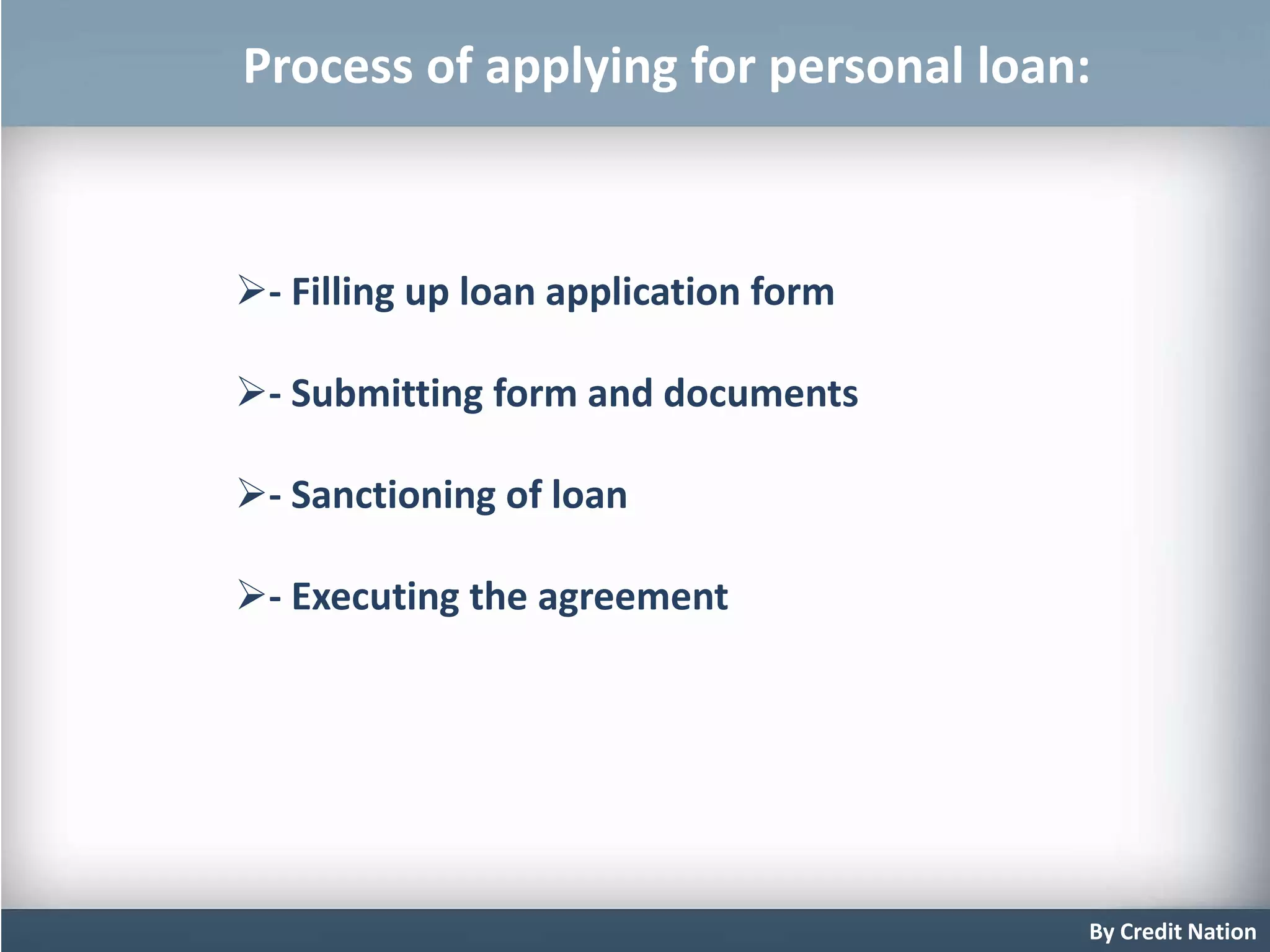 Presentation on personal loan | PPTX