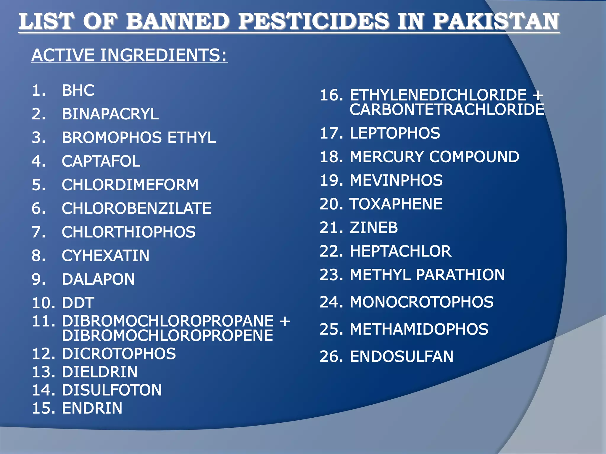 Presentation on pesticides registration & regulation in pakistan | PDF