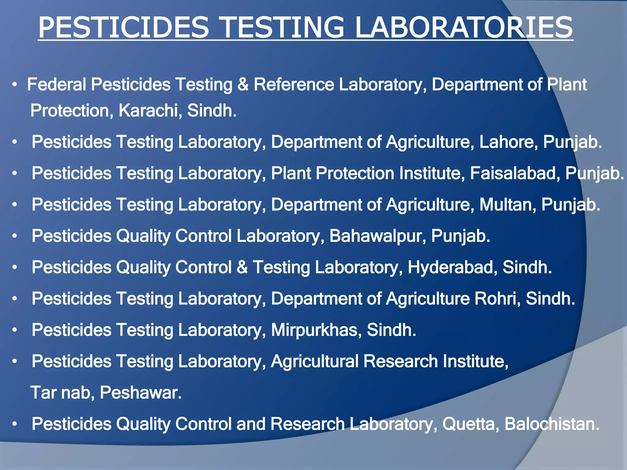 Presentation on pesticides registration & regulation in pakistan | PDF