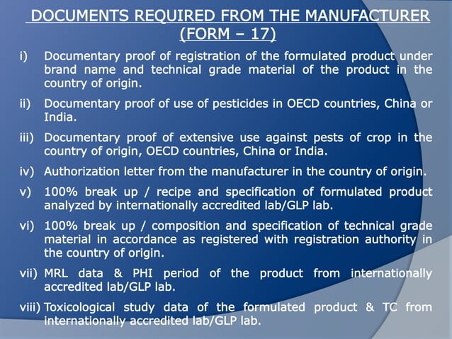 Presentation on pesticides registration & regulation in pakistan | PDF
