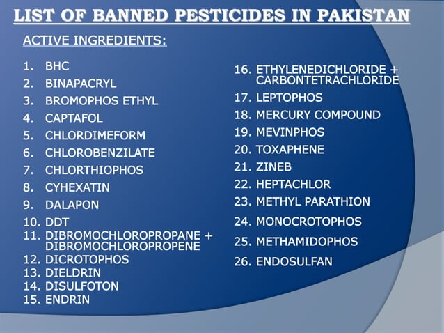 Presentation on pesticides registration & regulation in pakistan | PDF