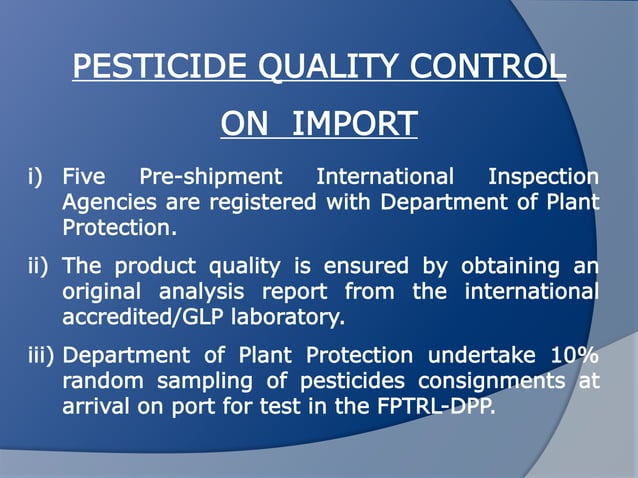 Presentation on pesticides registration & regulation in pakistan | PDF